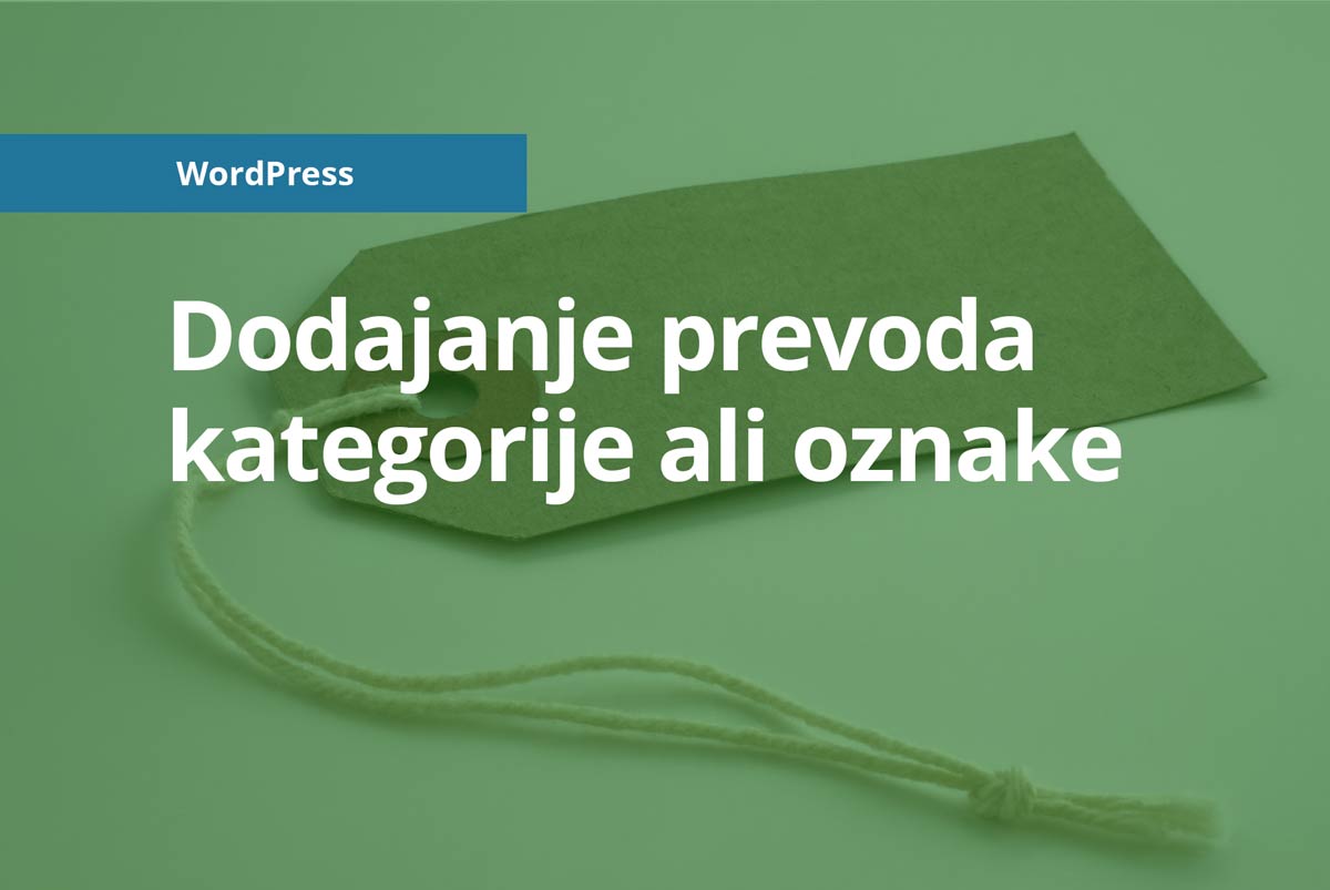 Dodajanje prevoda kategorije ali oznake - Revolver navodila