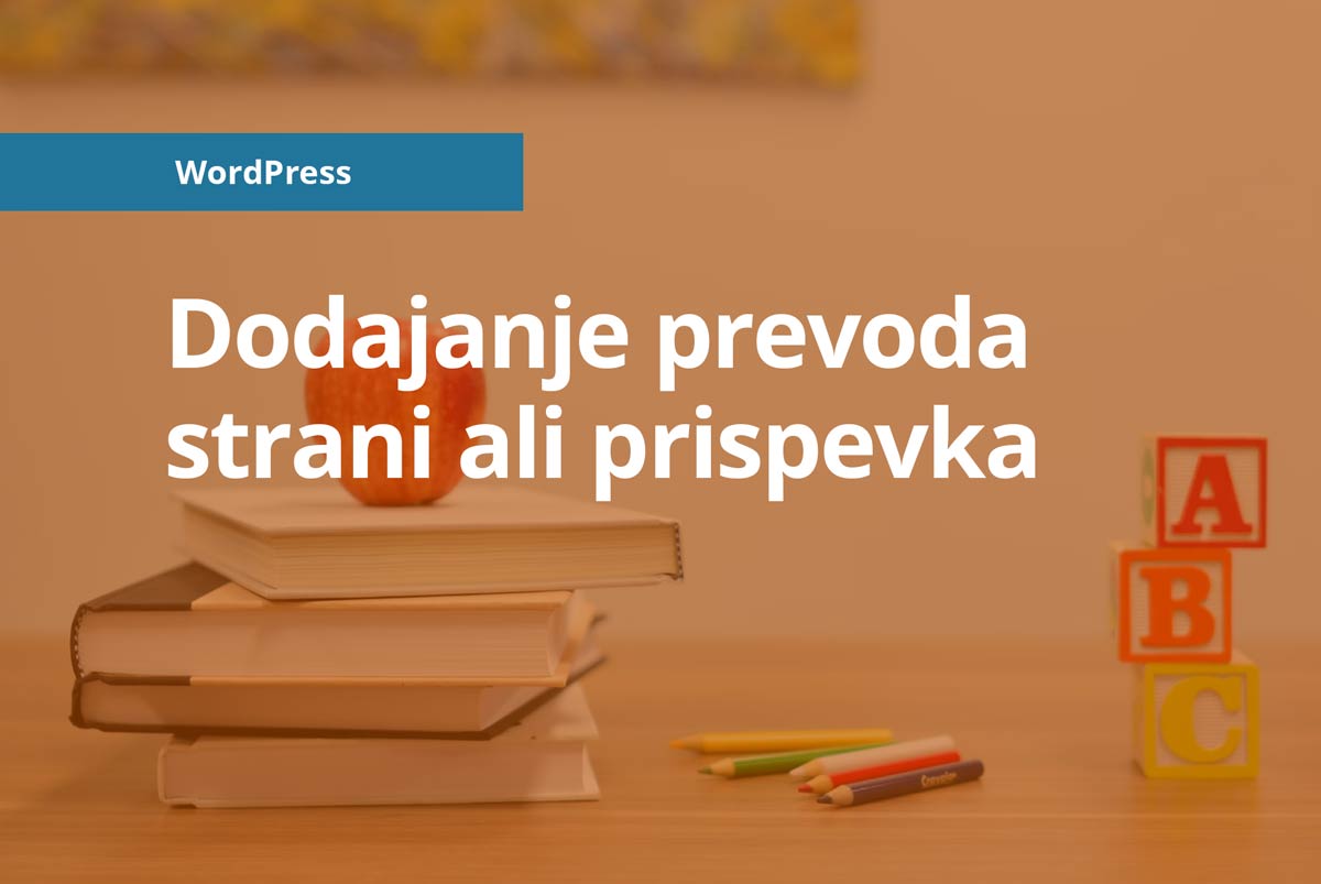 Dodajanje prevoda strani ali prispevka - Revolver navodila